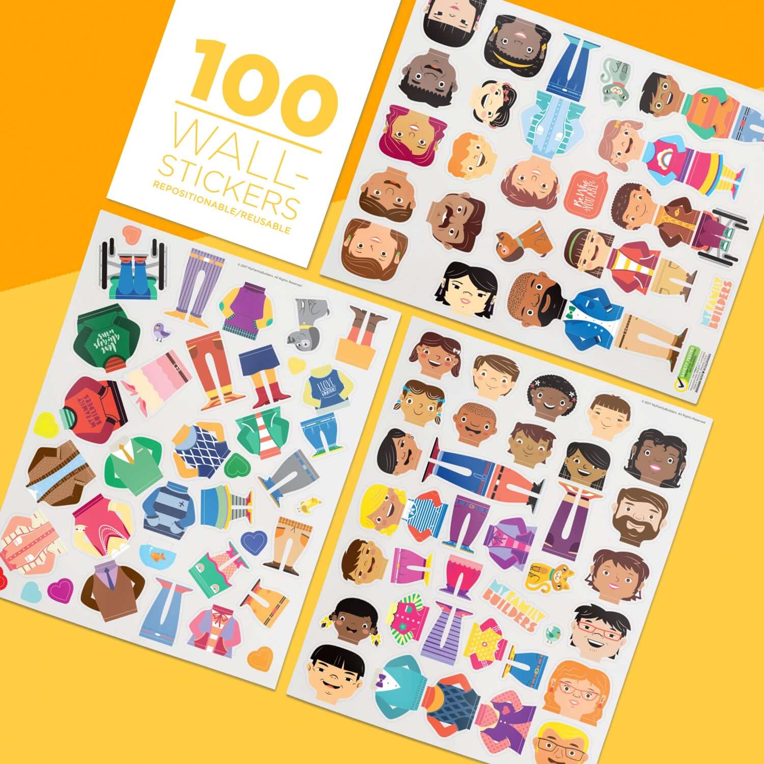 One-Hundred Wall Stickers for Creative Play – MyFamilyBuilders