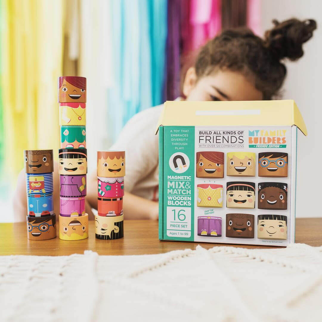 16-Piece Magnetic Wooden Diversity Friends Play Set – Multicultural SEL ...